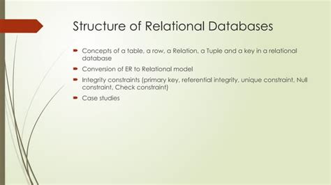 Dbms Structure Of Relational Databasespptx