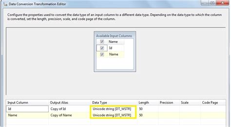 Sql Bi And Data Analytics Solutions Ssis Error Column Name Cannot Convert Between Unicode