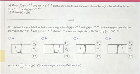 solved a ﻿graph f x 3x 2 ﻿and g x 3 x 4 ﻿on the same