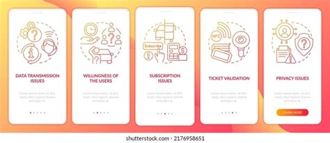 Microlearning Weaknesses Red Gradient Onboarding Mobile Stock Vector Royalty Free 2303111403