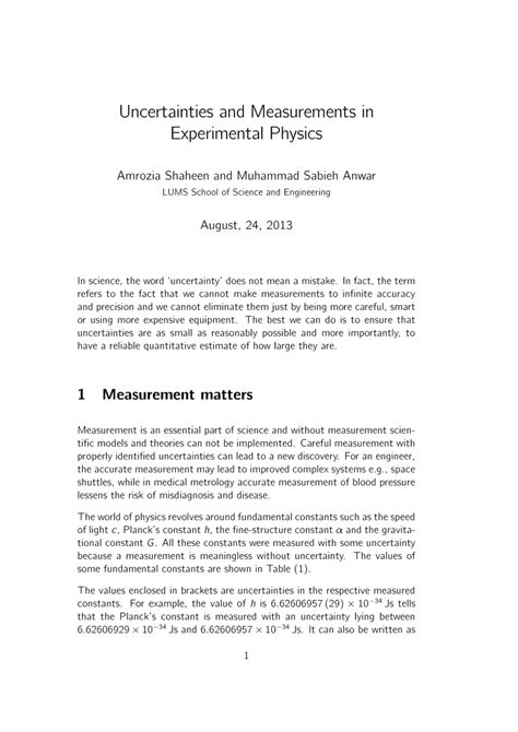PDF Uncertainties And Measurements In Experimental Physics