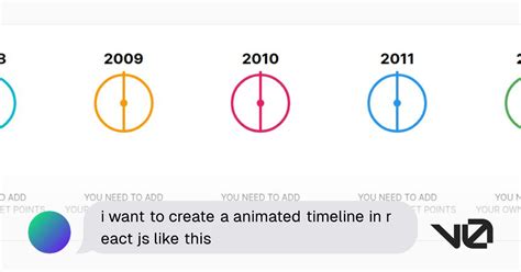 i want to create a animated timeline in react js like this a shadcn ui and v0 generation v0