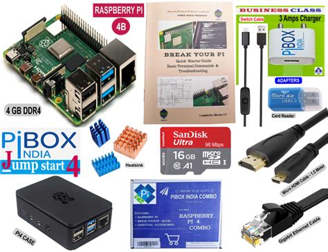 PiBOX India Raspberry Pi GB Jump Start Combo With Pi GB Pi Official Case GB Noobs Card