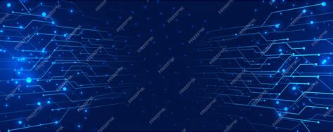 Premium Vector Glowing Blue Cuircuit Lines Diagram Technology Background