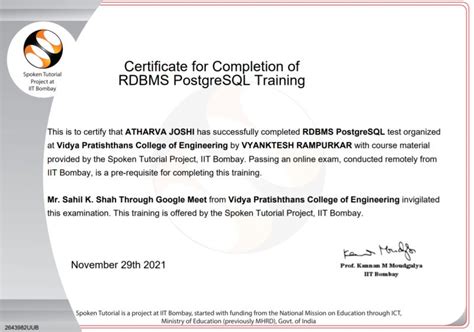 Spokentutorial Iitbombay Rdbms Atharva Joshi