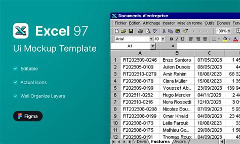 Excel 97 Ui Mockup Template Figma