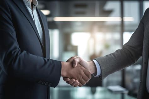 Premium Ai Image Cropped Shot Of Two Unrecognizable Men Shaking Hands In A Modern Office
