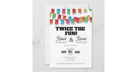 Double Celebration Birthday Invitation Template Zazzle