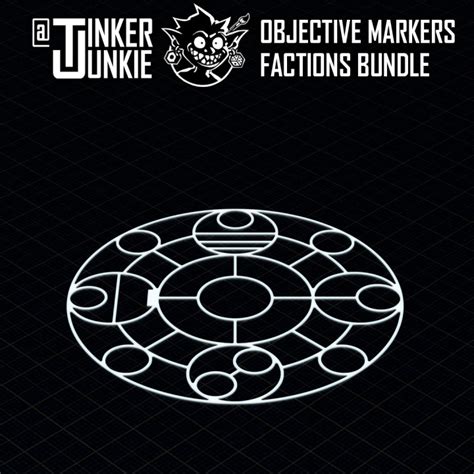 3d printable objective markers factions bundle by tinker junkie