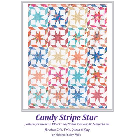 New Candy Stripe Star Pattern And Template Set Dresser Scarves