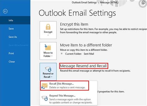 How To Recall Or Reedit Email On Outlook