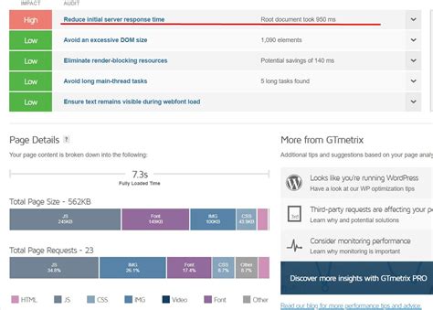 how to reduce initial server response time shown in wordpress expert