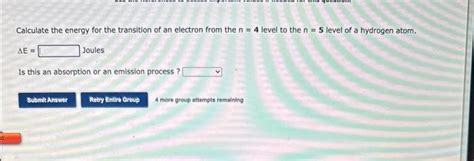 Solved Calculate The Energy For The Transition Of An Chegg