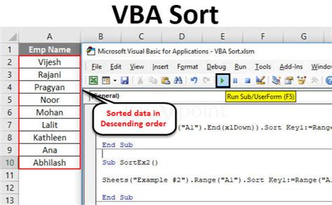 sort range by vba microsoft excel tpoint tech