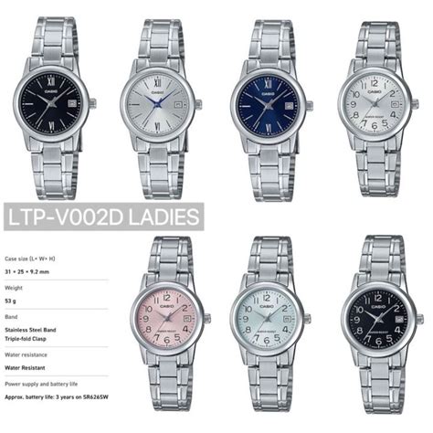 [casio Women] Casio Size Small Ladies Quartz Watch With Date Ltp V002d Series Lazada