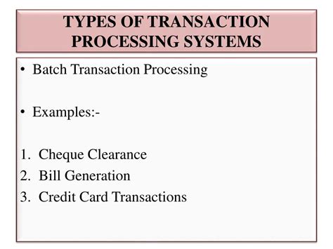 Ppt Transaction Processing System And Its Applications Powerpoint