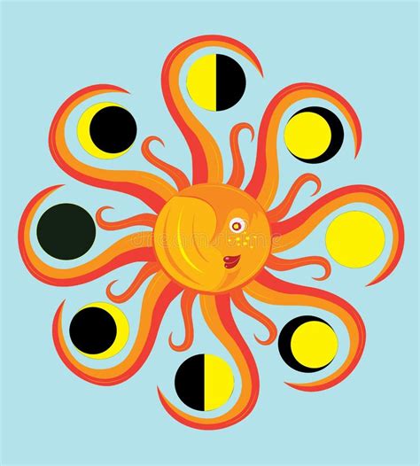 Sun And Moon Cycle Stock Vector Illustration Of Hair 40727073