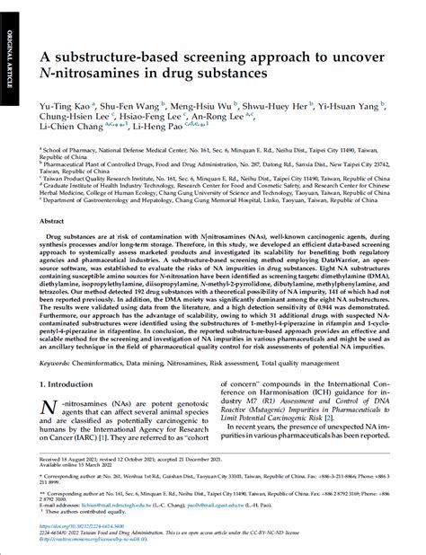 A Substructure Based Screening Approach To Uncover Nnitrosamines In Drug Substances New