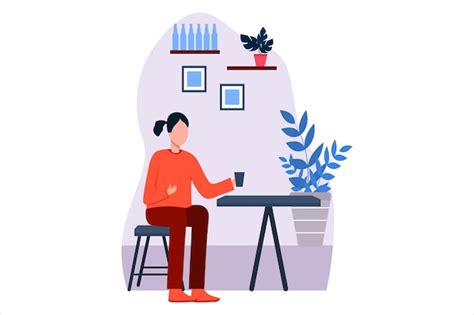 Иллюстрация плоского дизайна кофейни Премиум векторы