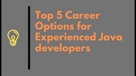 top 5 career path for experienced java programmers and developers youtube