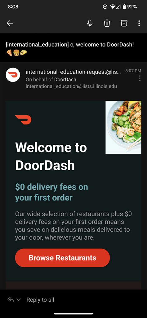 Did Anybody Else Get An Email From Door Dash R Uiuc
