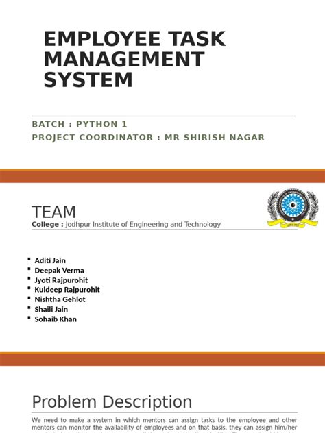 employee task management system pdf computing information technology