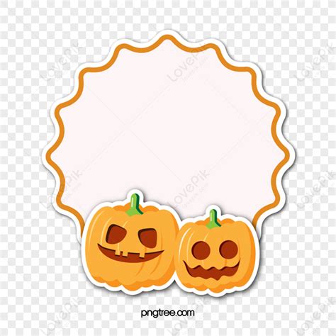 할로윈 호박 종이 컷 스타일 테두리외딴카드 Png 일러스트 무료 다운로드 Lovepik