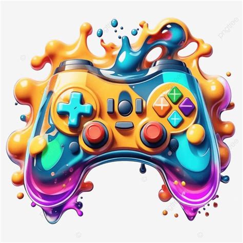 Entertainment 3d Cartoon Fluid Fusion Game Controller Colorful Overflow Cartoon Clipart Game