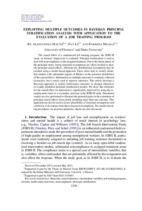 Pdf Exploiting Multiple Outcomes In Bayesian Principal Stratification