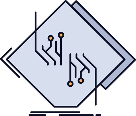 Board Chip Circuit Network Electronic Flat Color Icon Vector 13554995