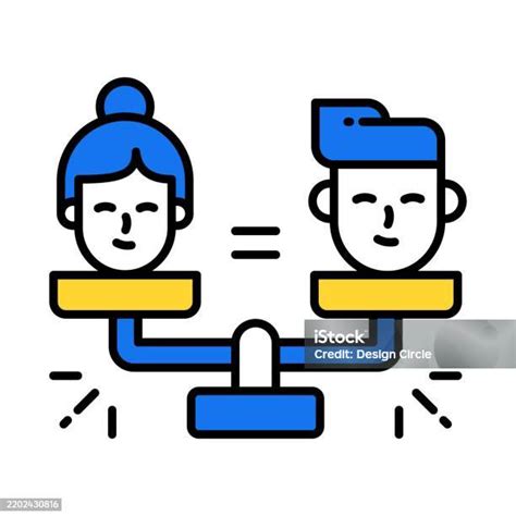 평등 기호 벡터로 채워진 개요 아이콘입니다 Eps 10 파일 개념에 대한 스톡 벡터 아트 및 기타 이미지 개념 고용과 노동 교육 Istock