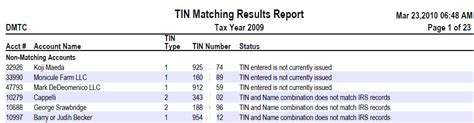 View Tin Matching Results