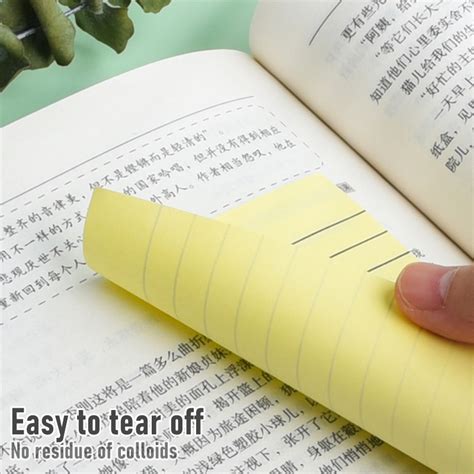 Square Regular Rectangle Size Long Horizontal Line Sticky Note Colorful Memo Pad Office Adhesive