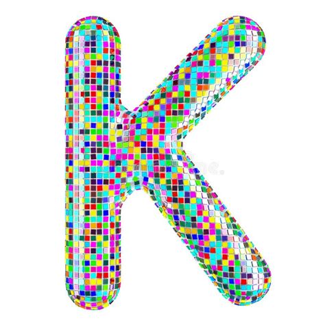 Mosaic Font Letter K From Vivid Mosaic Pieces D Rendering Stock Illustration Illustration