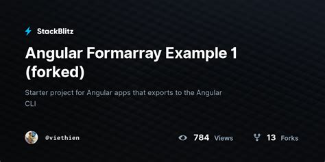 angular formarray example 1 forked stackblitz