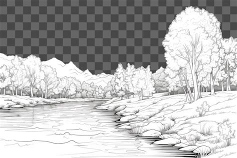 Png Drawing Sketch River Plant Premium Ai Generated Psd