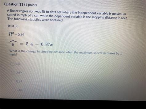 Solved A Linear Regression Was Fit To Data Set Where The Chegg Com