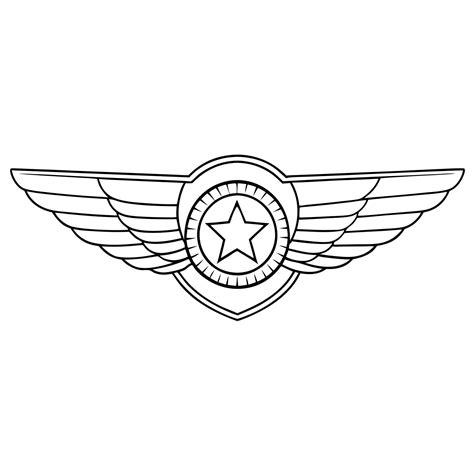 An Aviators Badge Illustration Line Art 50991877 Vector Art At Vecteezy