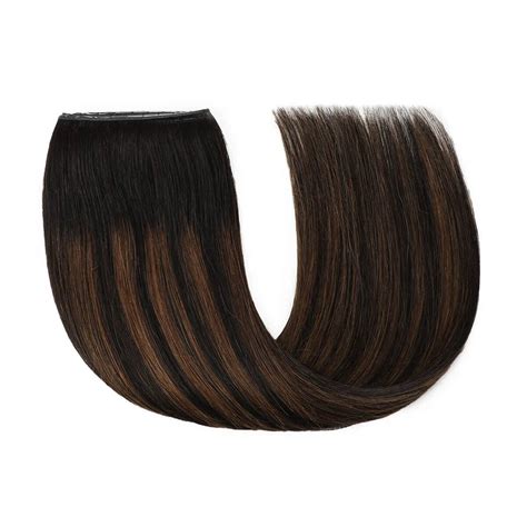 Suyya Natural Black Chestnut Brown Balayage Butterfly Weft Hair