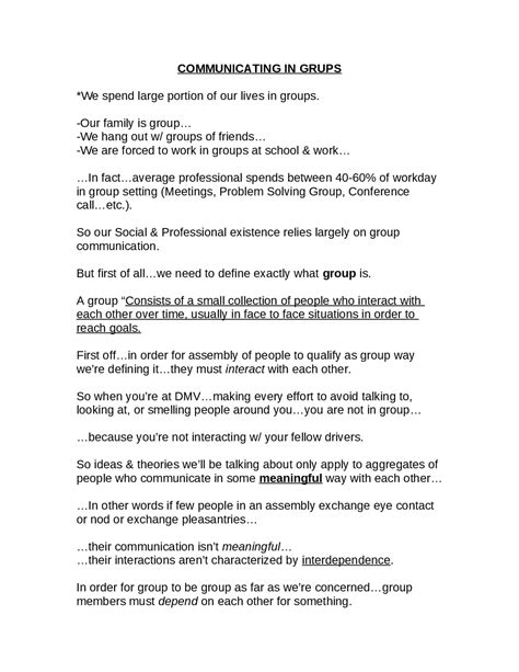 Communicating In Groups Introduction To Human Communication Hcom 100 Docsity