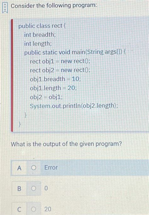 Solved Consider the following program:public class rect {int | Chegg.com