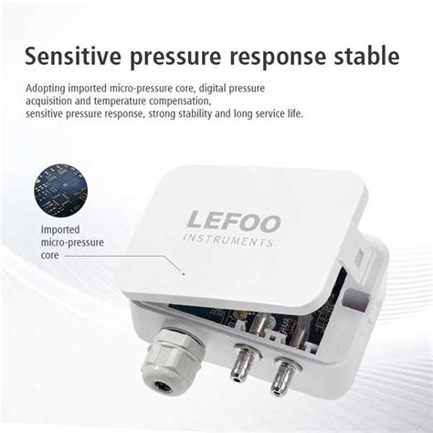 Lefoo Lcd Analog Rs485 Output Air Precision Micro Differential Pressure