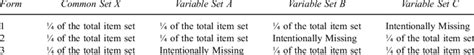 example of the 3 form planned missing design download table
