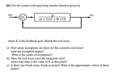 Solved Q3 For The System With Open Loop Transfer Function