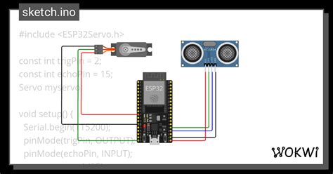 Penilaian Servo Ulrtasonik Wokwi Esp32 Stm32 Arduino Simulator