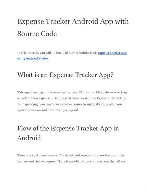 Ppt Expense Tracker Android App With Source Code Powerpoint