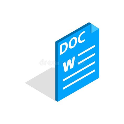 Text File Format Doc Icon Isometric 3d Style Stock Illustration