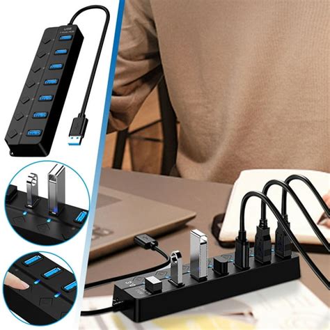 Usb 3 0 Hub 4 Port Expander Computer Splitter Four Port Hub Usb Splitter Multi Port Usb Pc