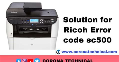 Solution For Ricoh Printer Error Code Sc500 Solution CORONA TECHNICAL