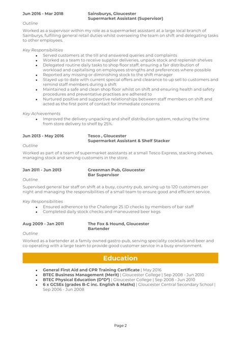 Shift Manager Cv Example And Guide [get Job Interviews]